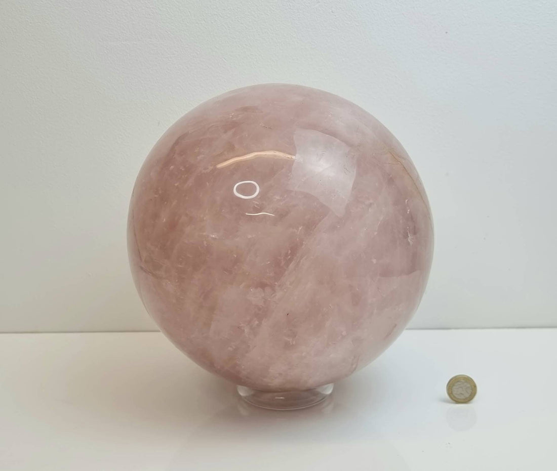 Very Large Rose Quartz Crystal Sphere 18.8 KG – Distinction Crystals