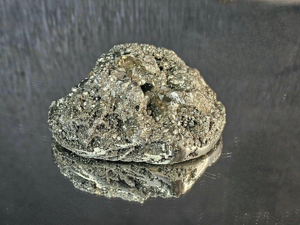 Extra Large Pyrite Crystal Palmstone (#1) – Distinction Crystals