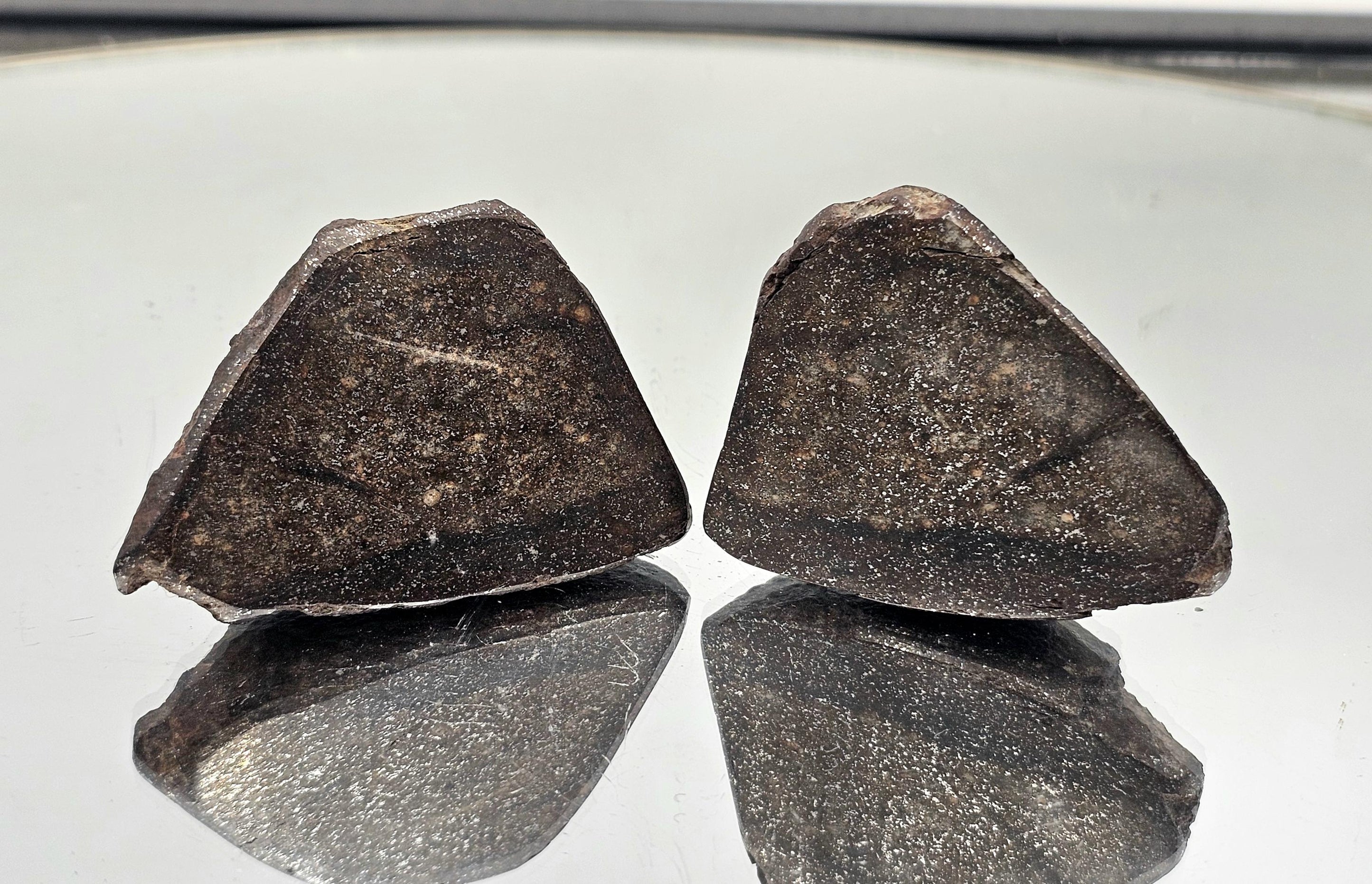 Chondrite Meteorite Pair – Cut & Polished – Distinction Crystals