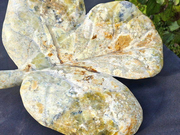 Large Green Opal Three Leaf Clover Crystal Carving – Distinction Crystals