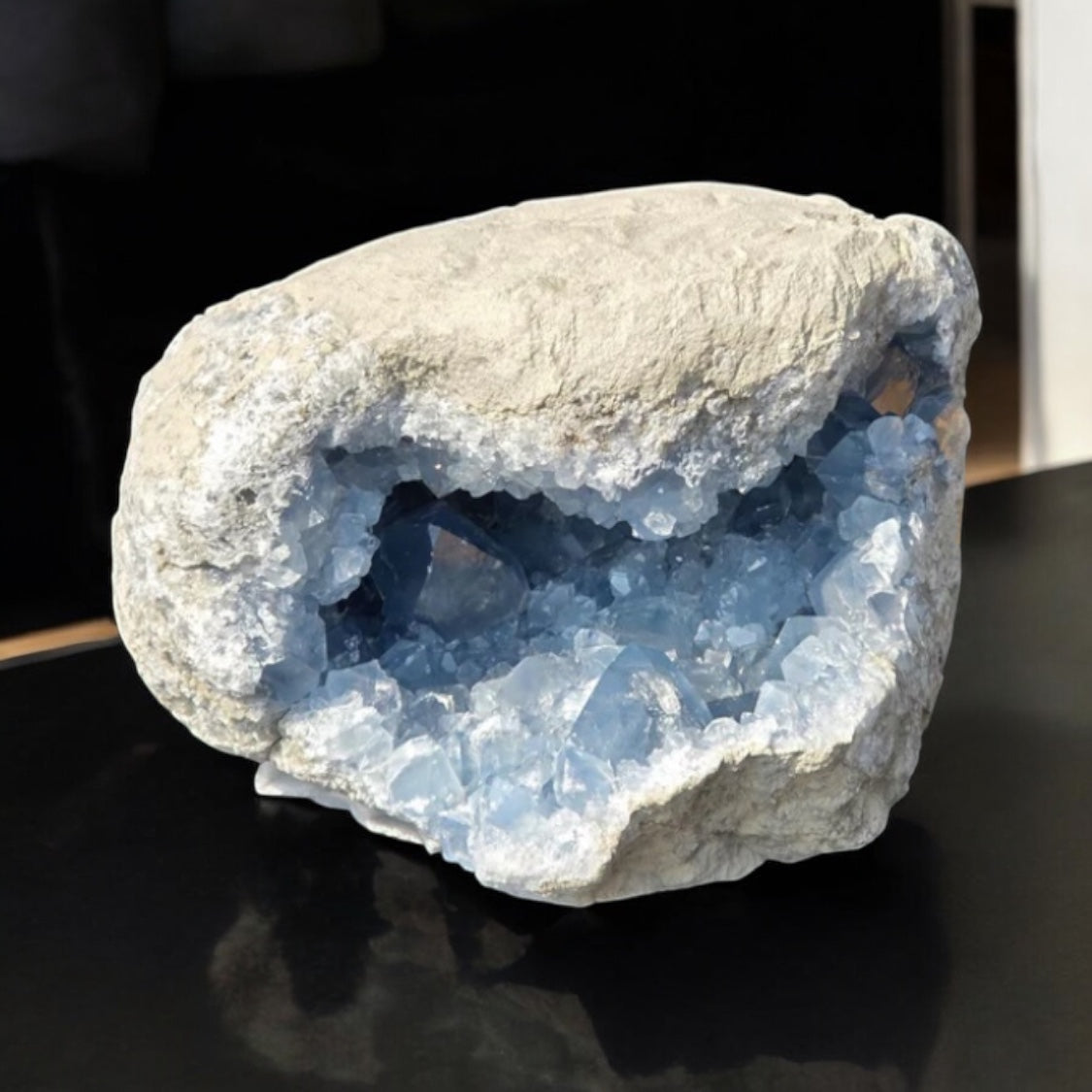 Celestite Crystal Extra Large Geode Cave – Distinction Crystals