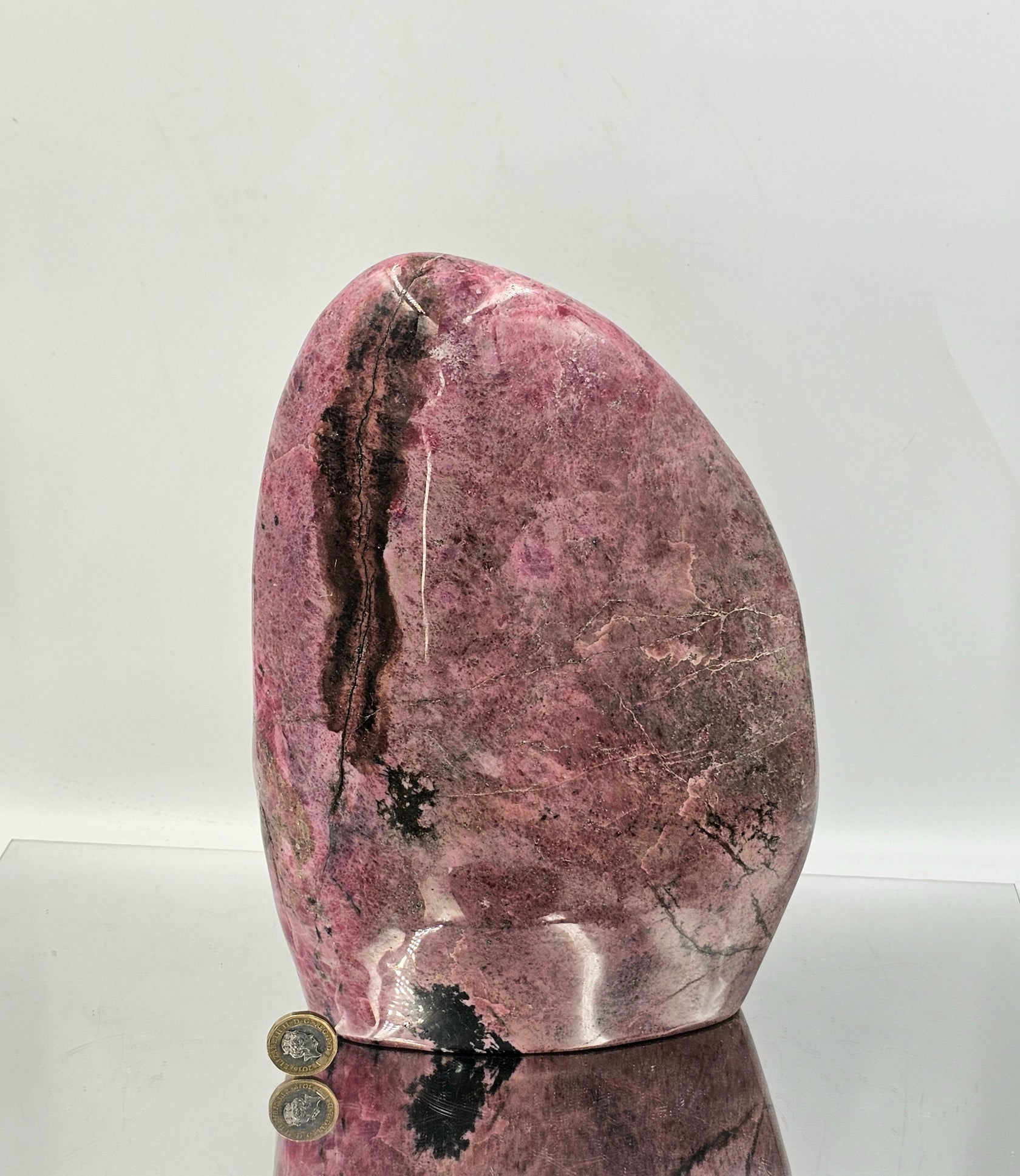 Very Large XL Pink Rhodonite Crystal Freeform – Distinction Crystals