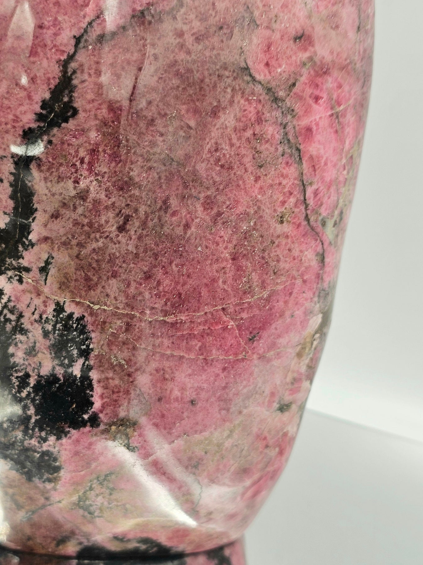 Very Large XL Pink Rhodonite Crystal Freeform – Distinction Crystals
